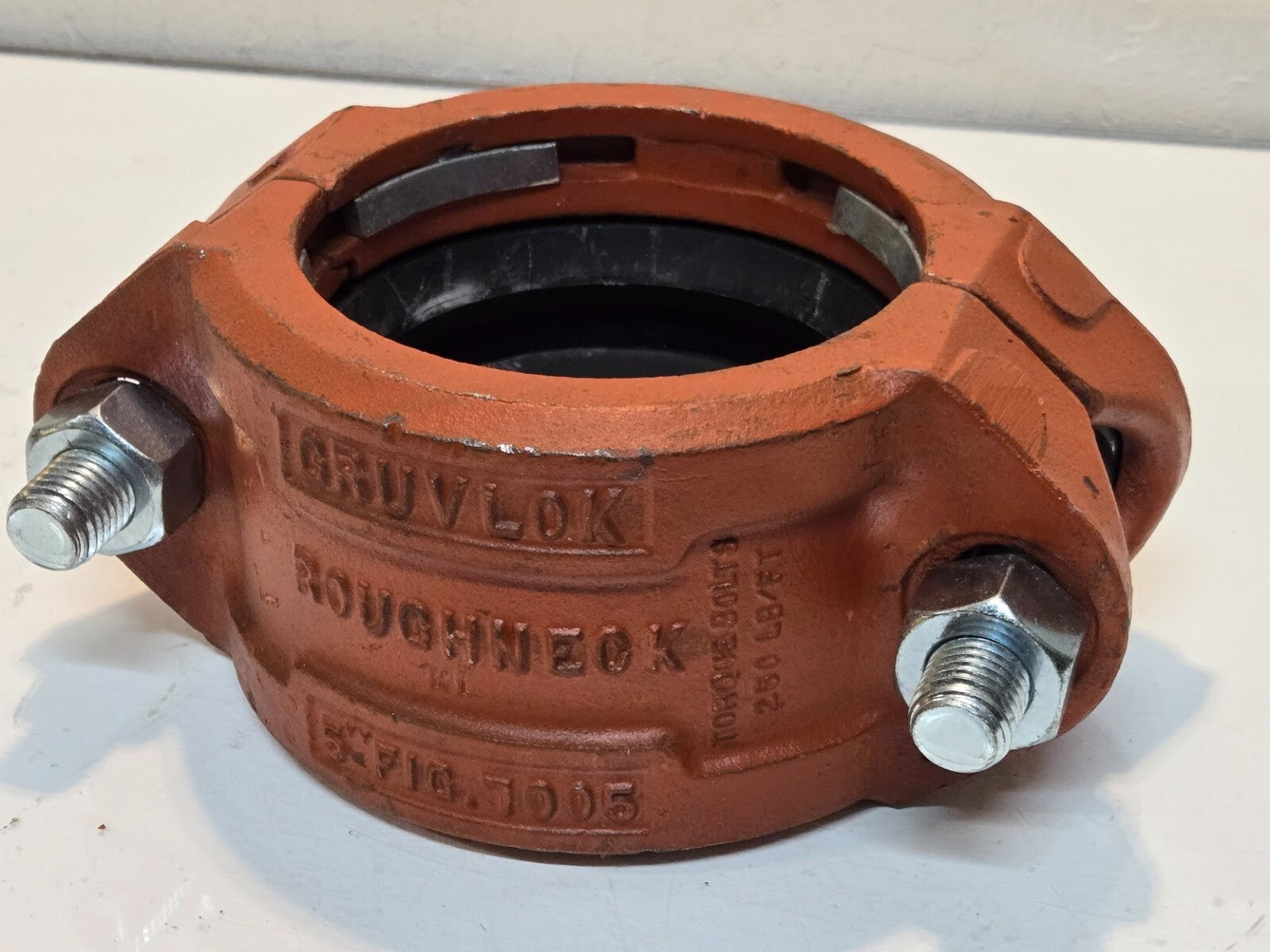 Gruvlok Roughneck Ductile Iron 5" Pipe Coupling Fig. 7005 Torque Bolts ...